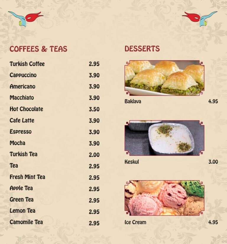 Dessert Menu – Durum Restaurant
